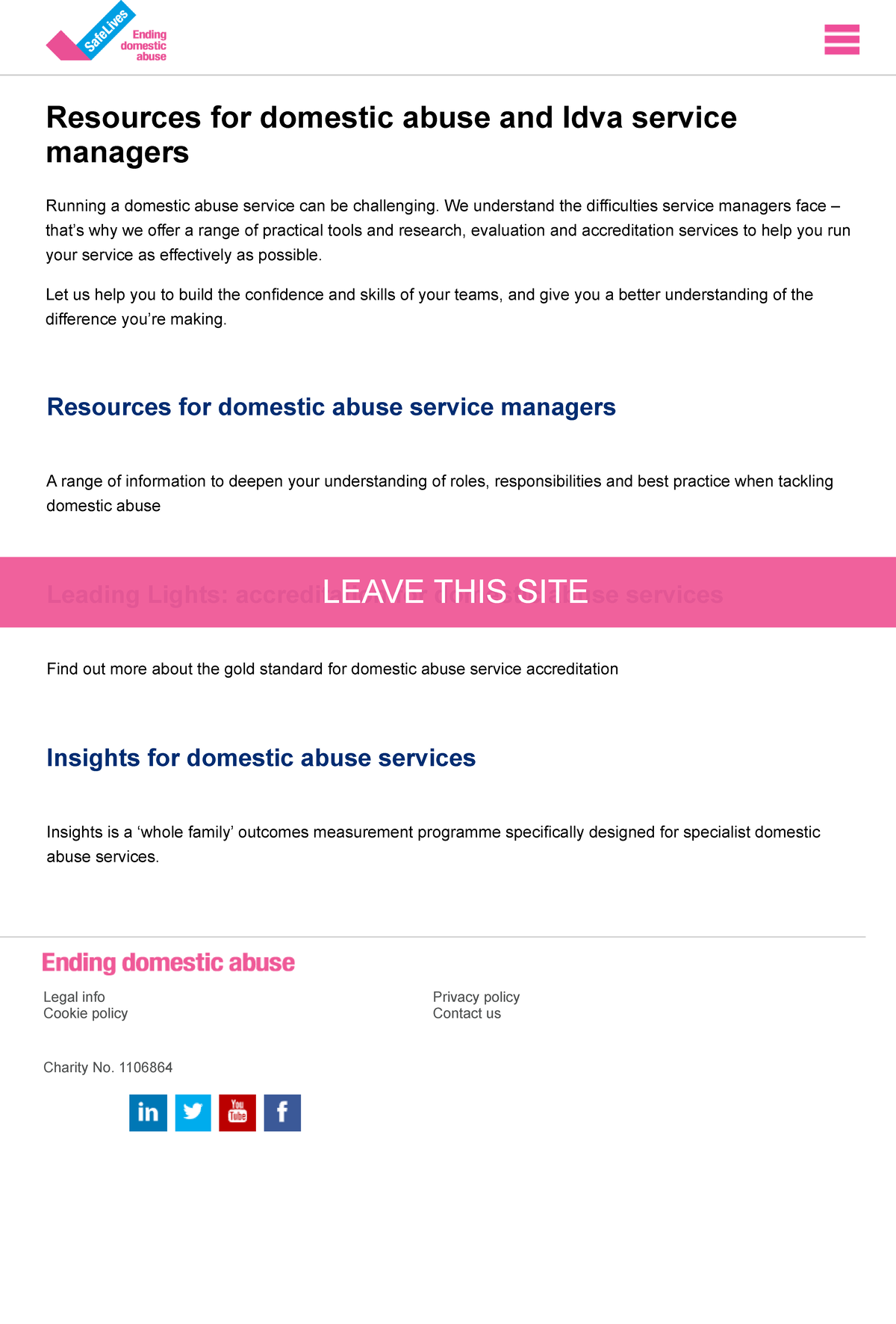 Resources for domestic abuse and Idva service managers Safelives ...