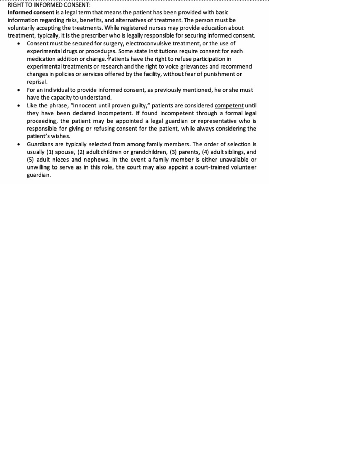 Right to refuse - notes - NURS 222 - Studocu