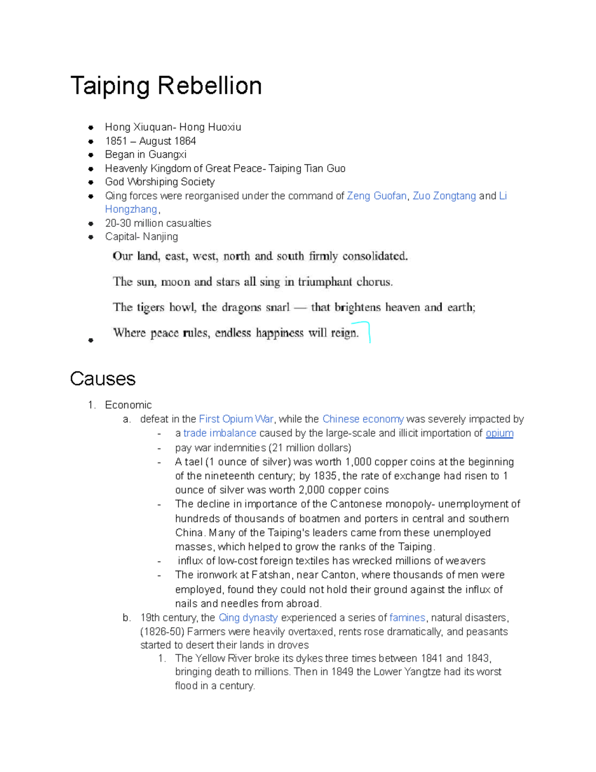 Taiping Rebellion - Taiping Rebellion Hong Xiuquan- Hong Huoxiu 1851 ...