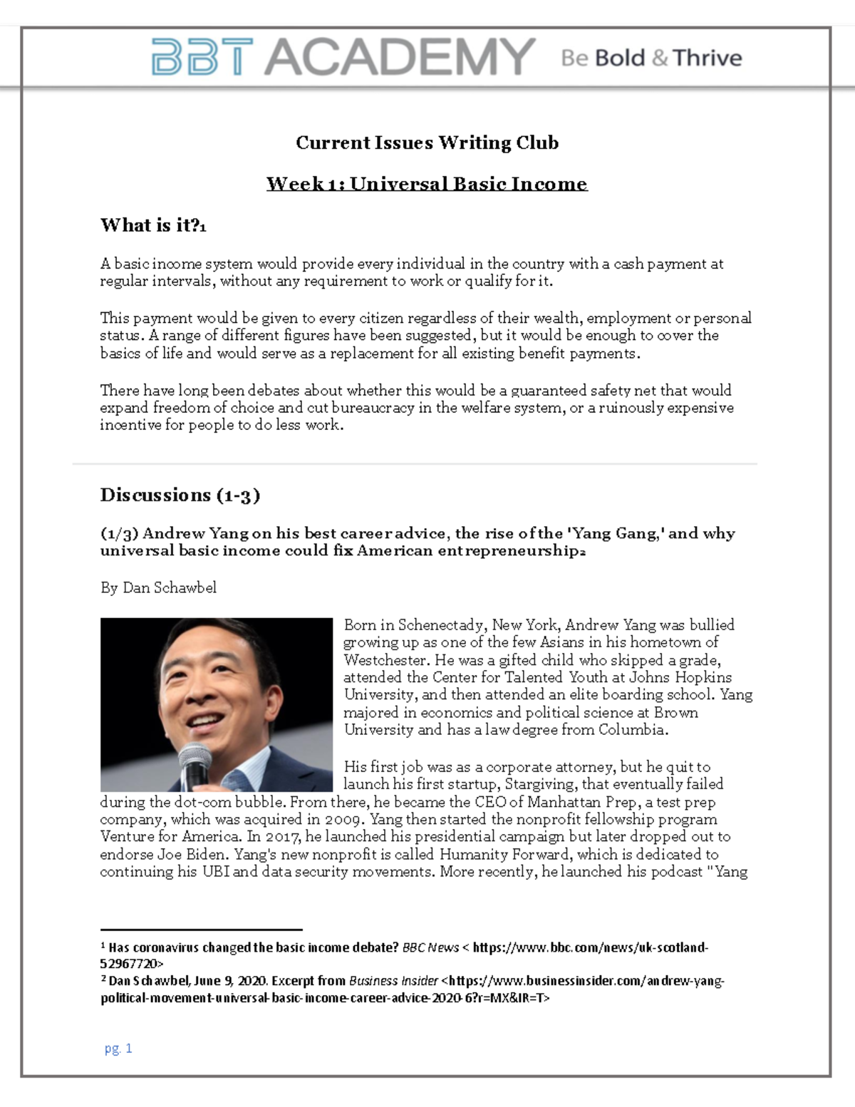 BBT-Writing-Universal Basic Income - Science Technology and Society ...