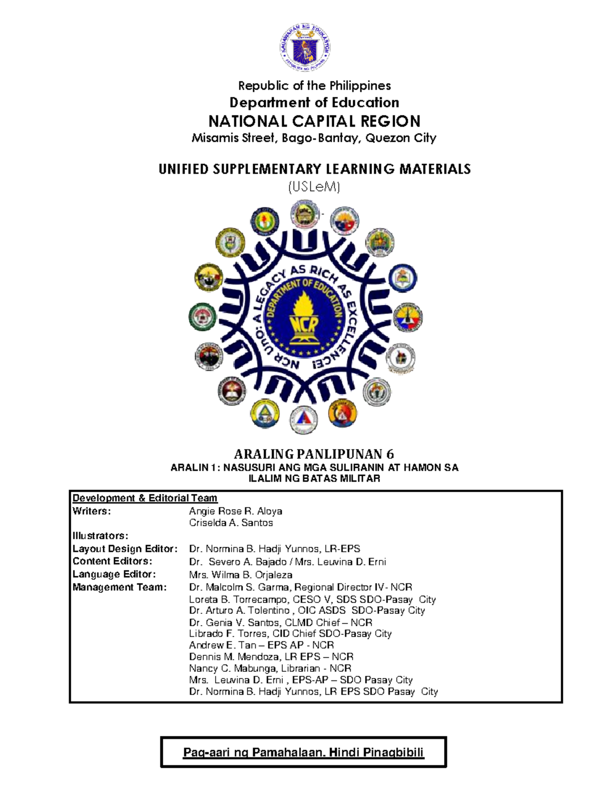 AP 6 Q4 Wk1-3 USLe M RTP - Module AP 6 - Republic of the Philippines ...