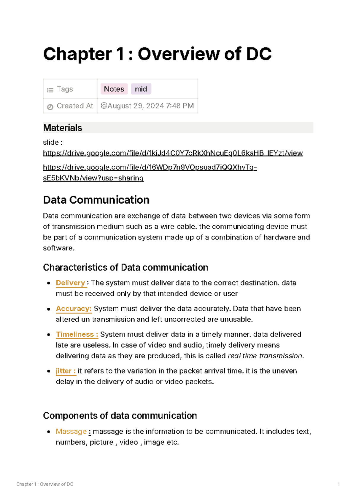 Chapter 1 Overview of DC - Chapter 1 : Overview of DC Tags Notes mid ...