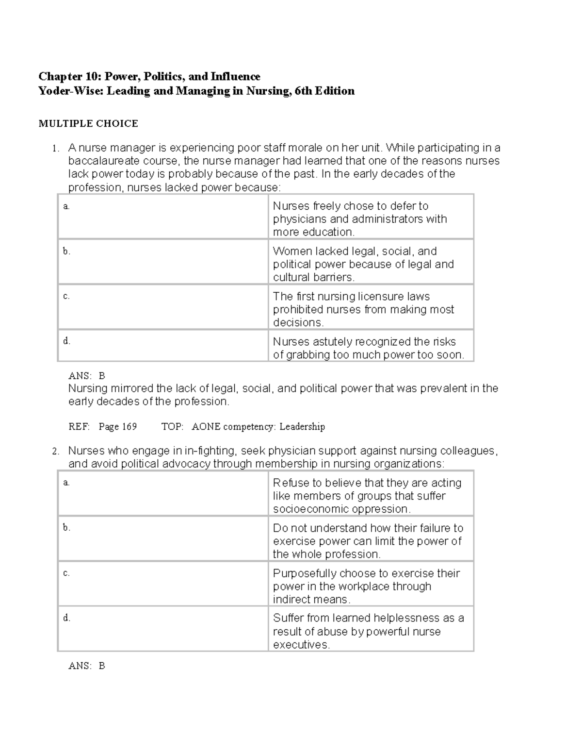 Power politics - lecture notes - Chapter 10: Power, Politics, and ...