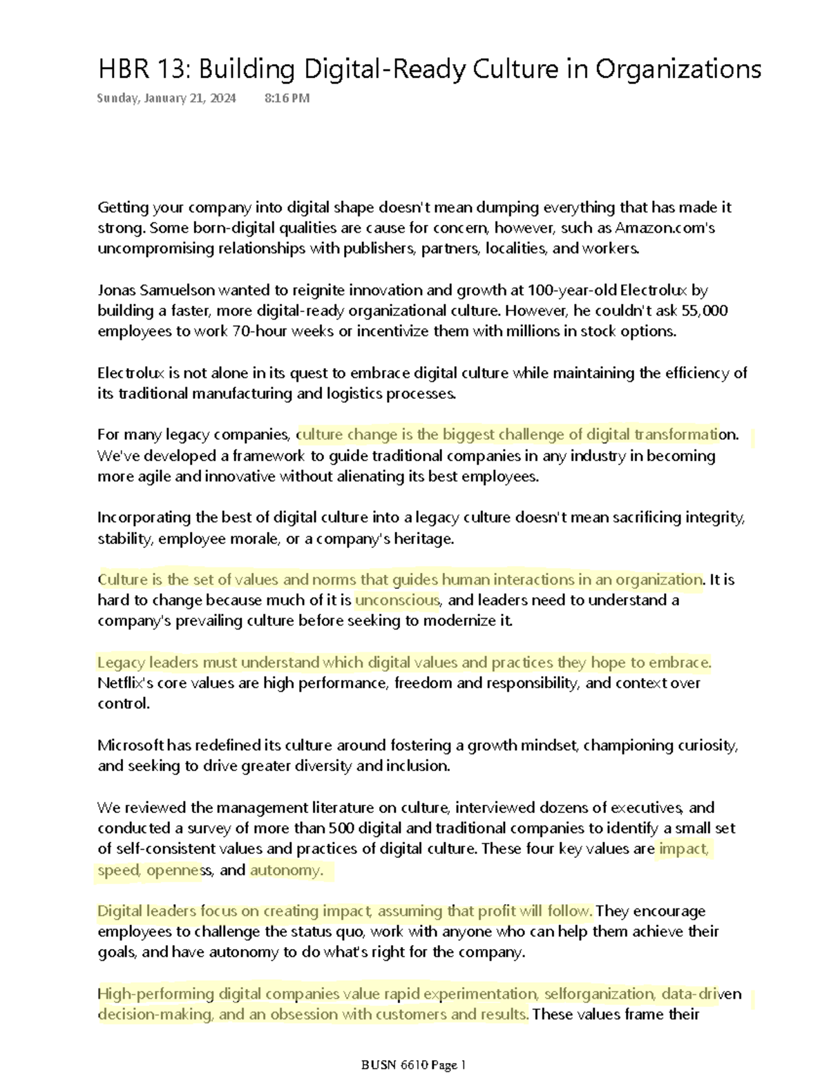 HBR Building Digital-Ready Culture in Organizations Summary - Getting ...