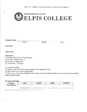 MCV4U Final Exam - MCV4U - Studocu