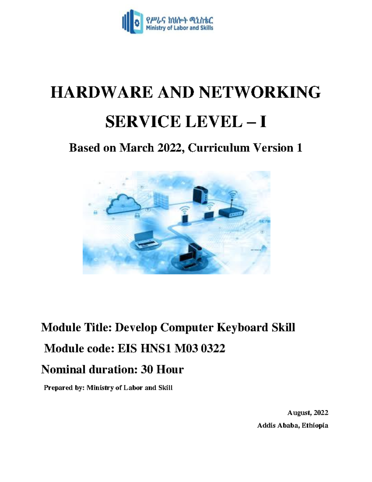M03 keyboard skill - All - HARDWARE AND NETWORKING SERVICE LEVEL – I Based on March 2022 ...