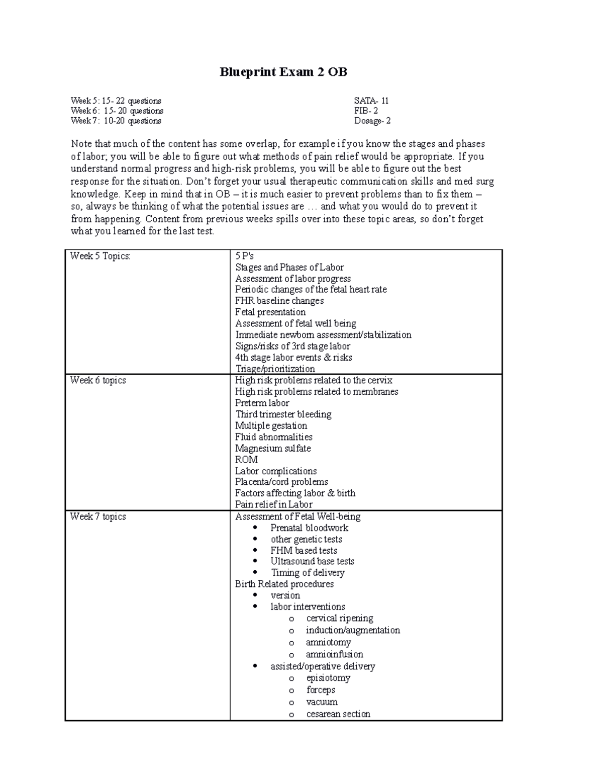 Blueprint Exam 2 OB - If you understand normal progress and high-risk ...