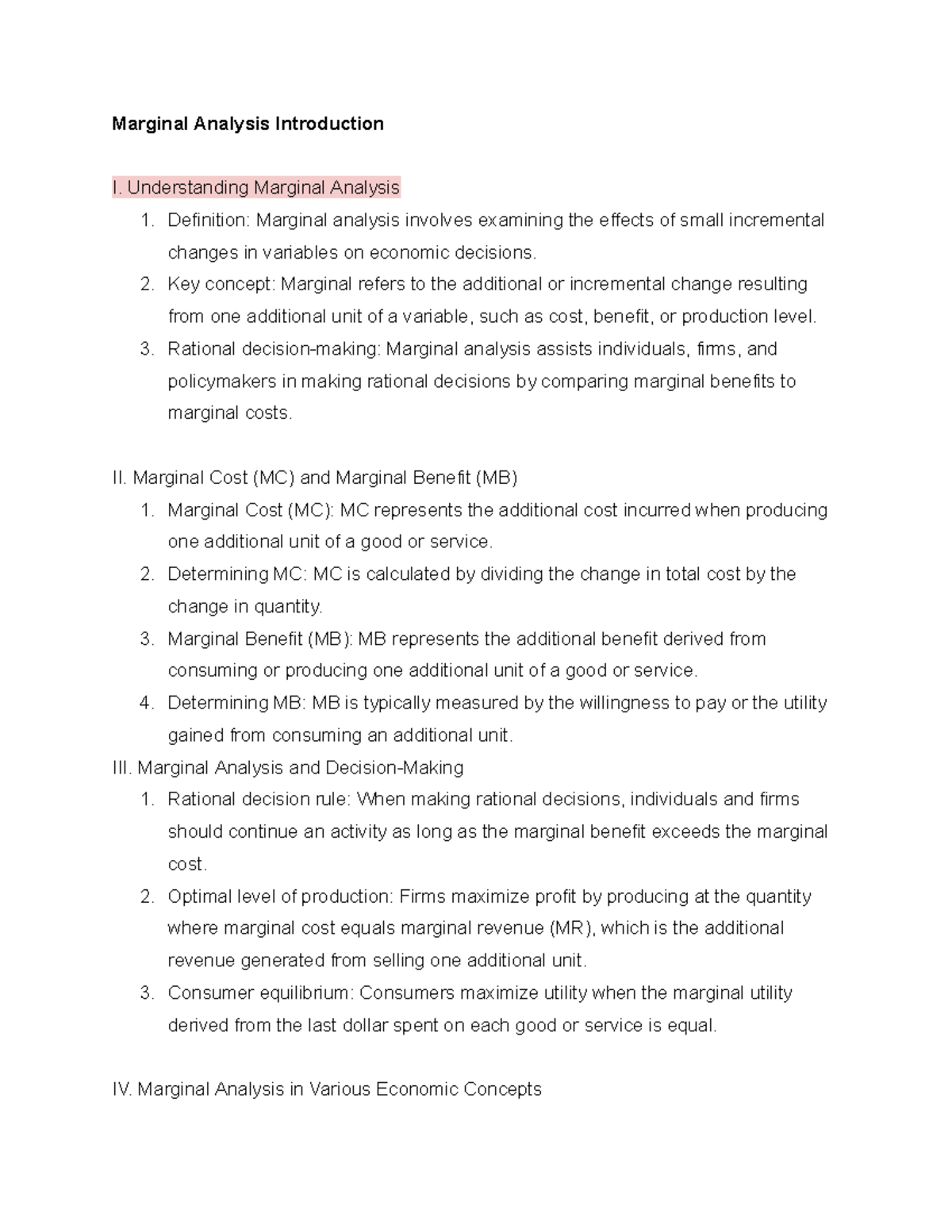 Marginal Analysis - Understanding Marginal Analysis 1. Definition ...