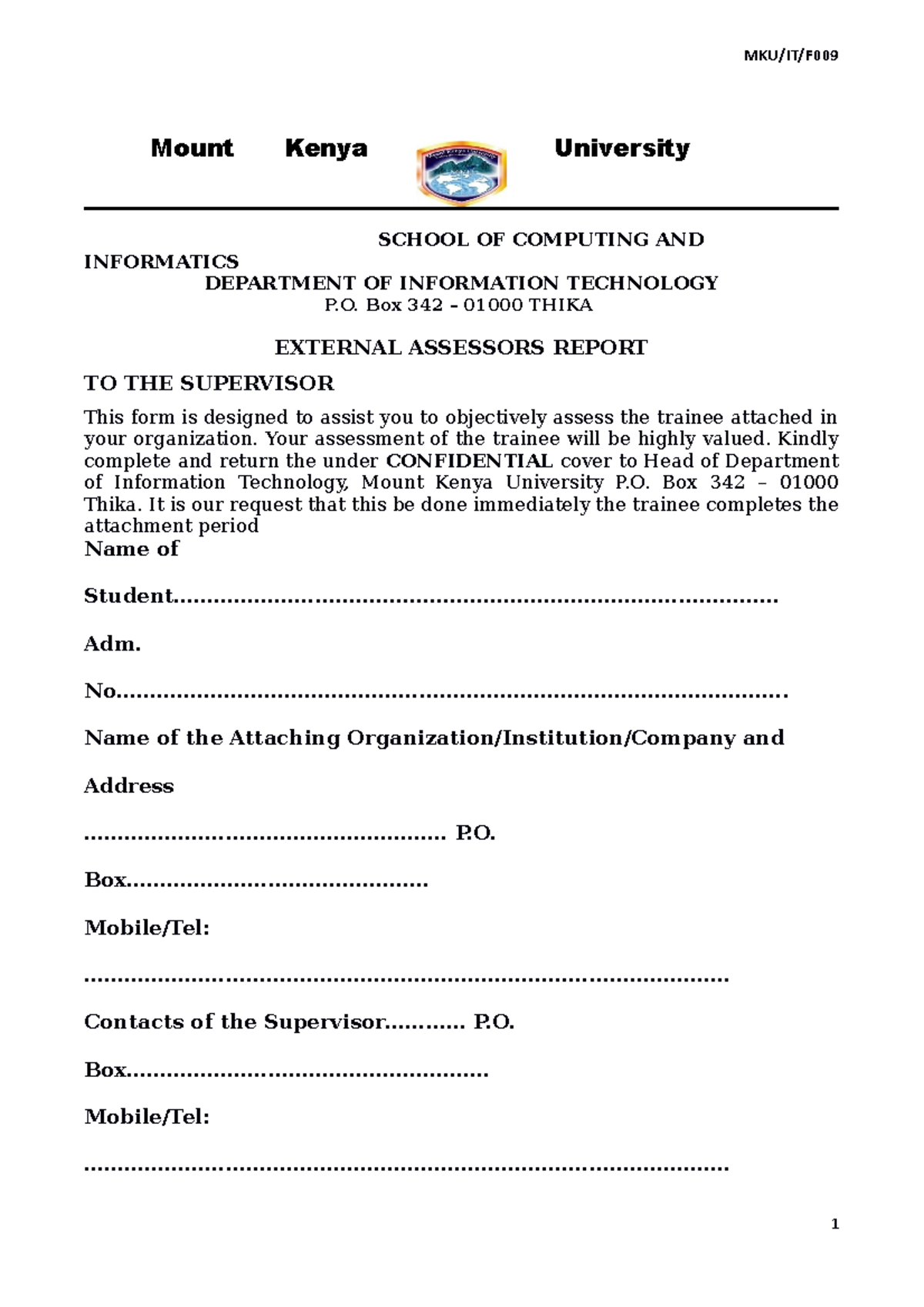 2 Attachment External assessors Report-1 - MKU/IT/F SCHOOL OF COMPUTING ...