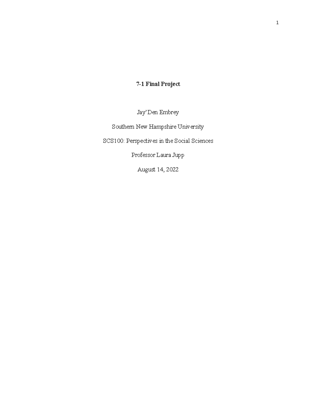 7-1 Final Project-J - 7-1 Final Project Jay’Den Embrey Southern New ...