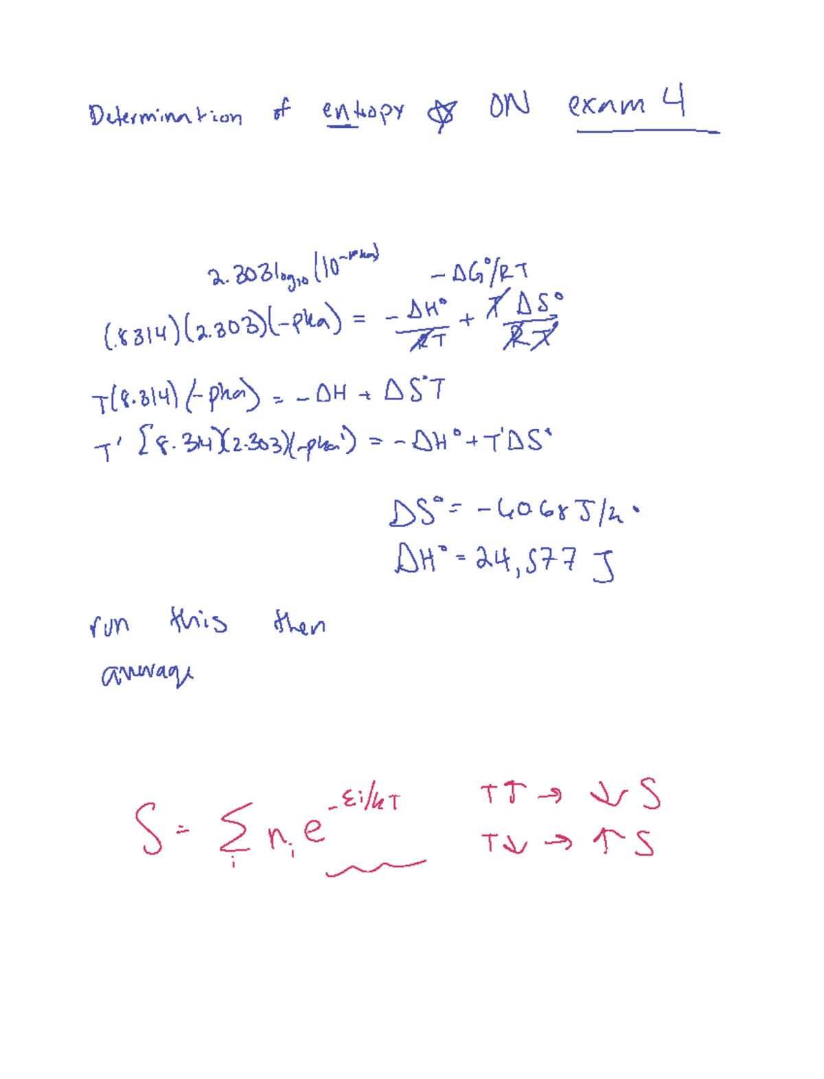 Note Apr 11, 2023 - Quant chem lecture notes - Determination of entropy ...