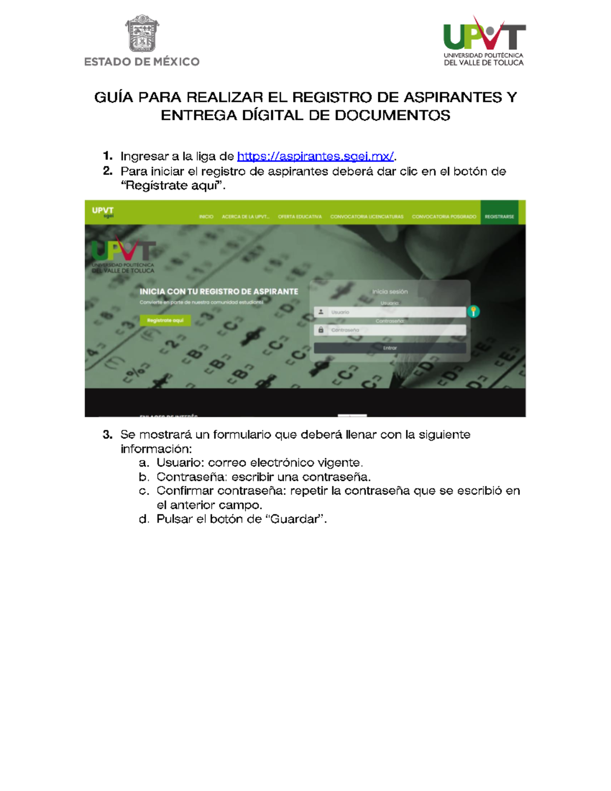 GUÍA PARA Realizar EL Registro DE Aspirantes 2024-1 - UPVT UNIVERSIDAD ...