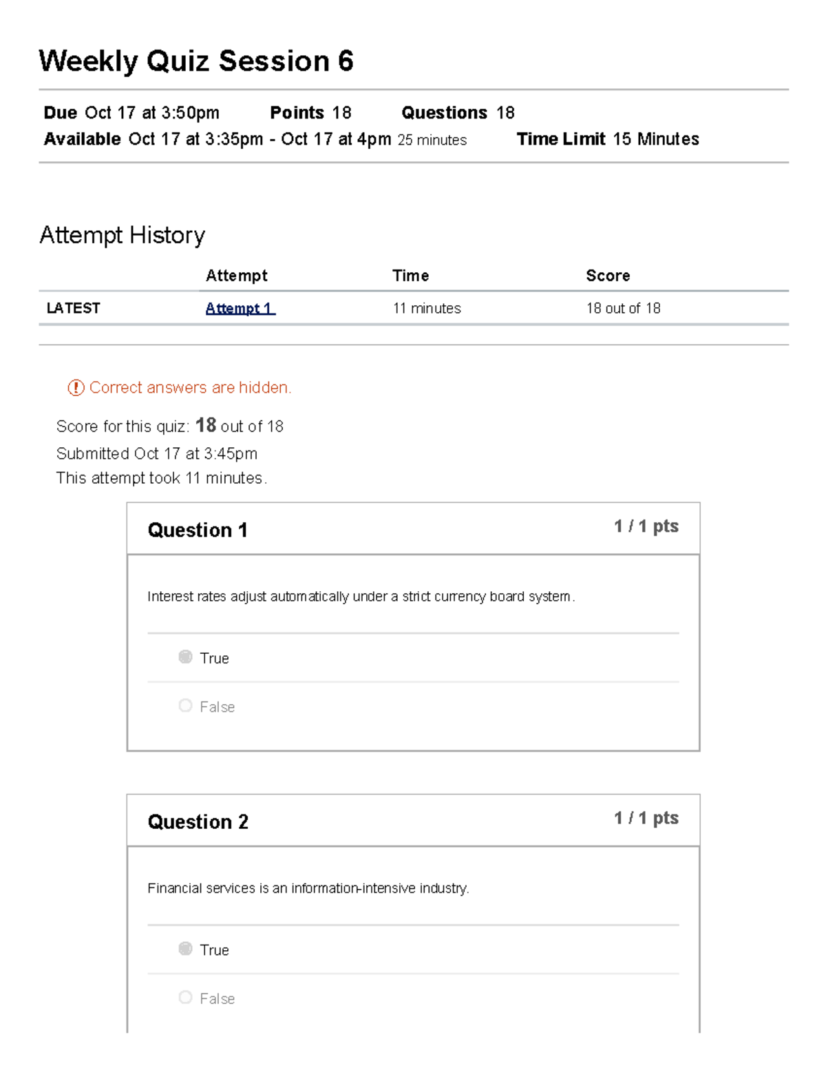 Weekly Quiz Session 6 International Business - T322PWB-1 - Weekly Quiz ...