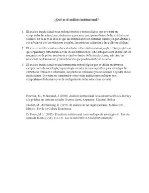 Concepto de Institución - Concepto de Institución Una institución es ...