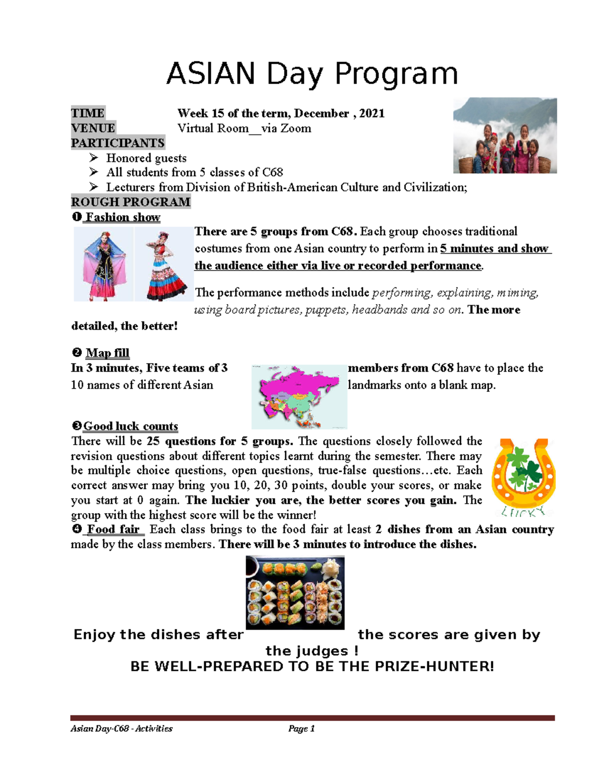 Asian DAY Program for C68- December-2021 - ASIAN Day Program TIME Week ...