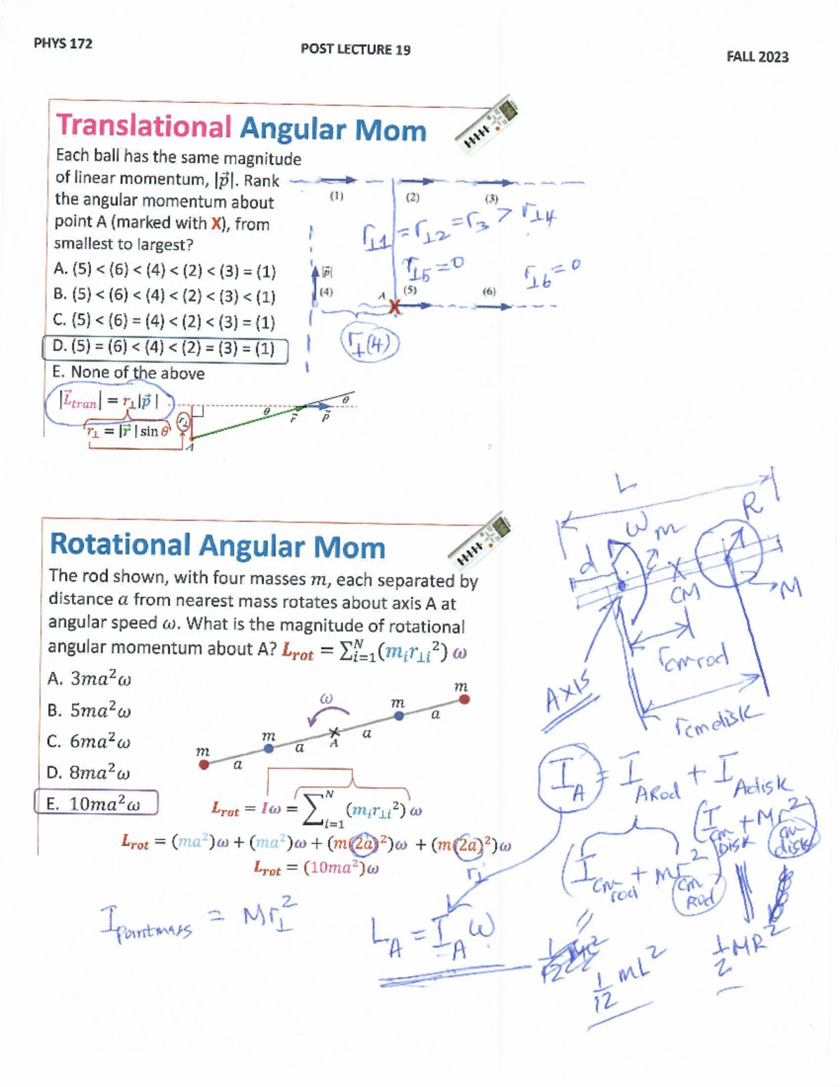 PHYS172 Lect19 Post - PHYS 17200 - Studocu