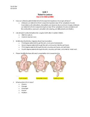 Complications of Pregnancy Outline - Complications of Pregnancy Unit 2 ...