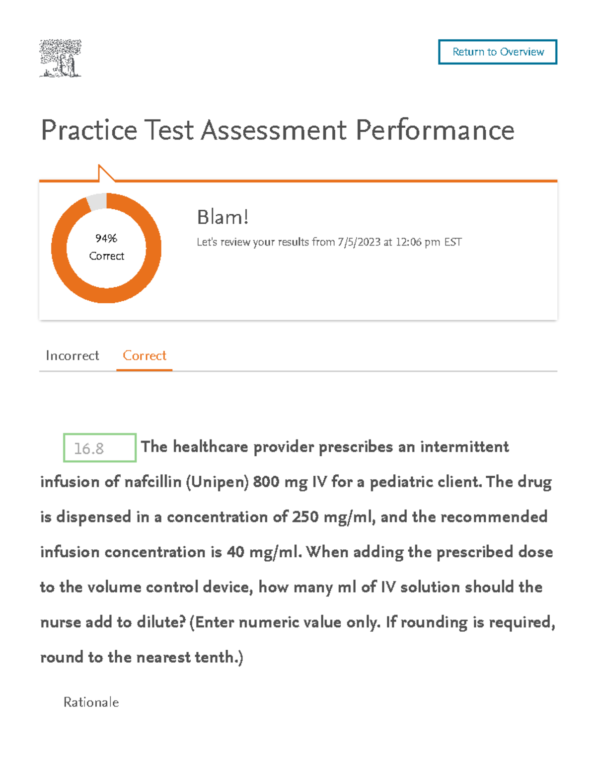 HESI practice 2 - Questions for math for meds - Practice Test ...