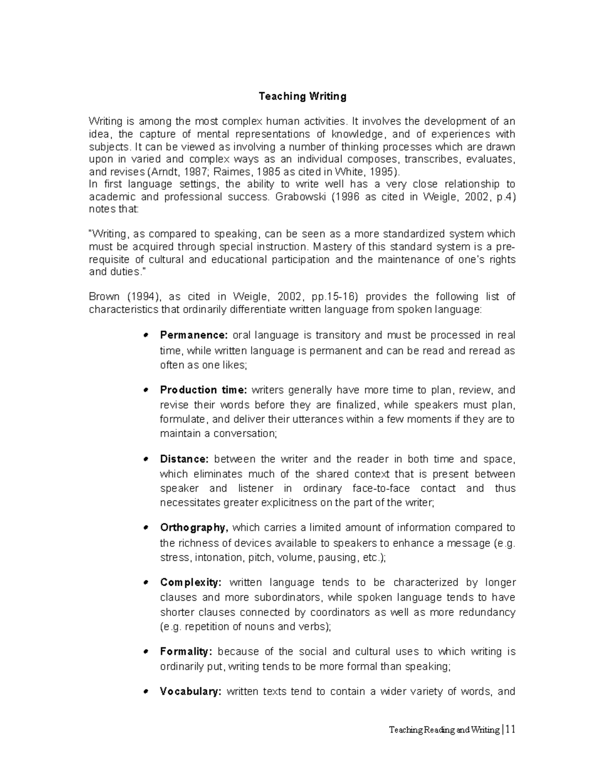 Teaching Writing, Stages and Activities - Evaluate the answers that ...