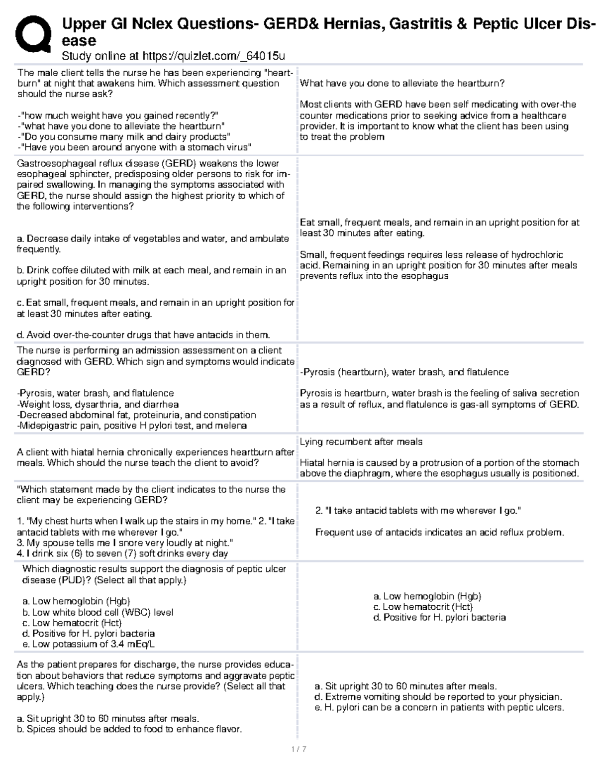 UGI - GERD UPPER GI - ease Study online at quizlet/_64015u The male ...