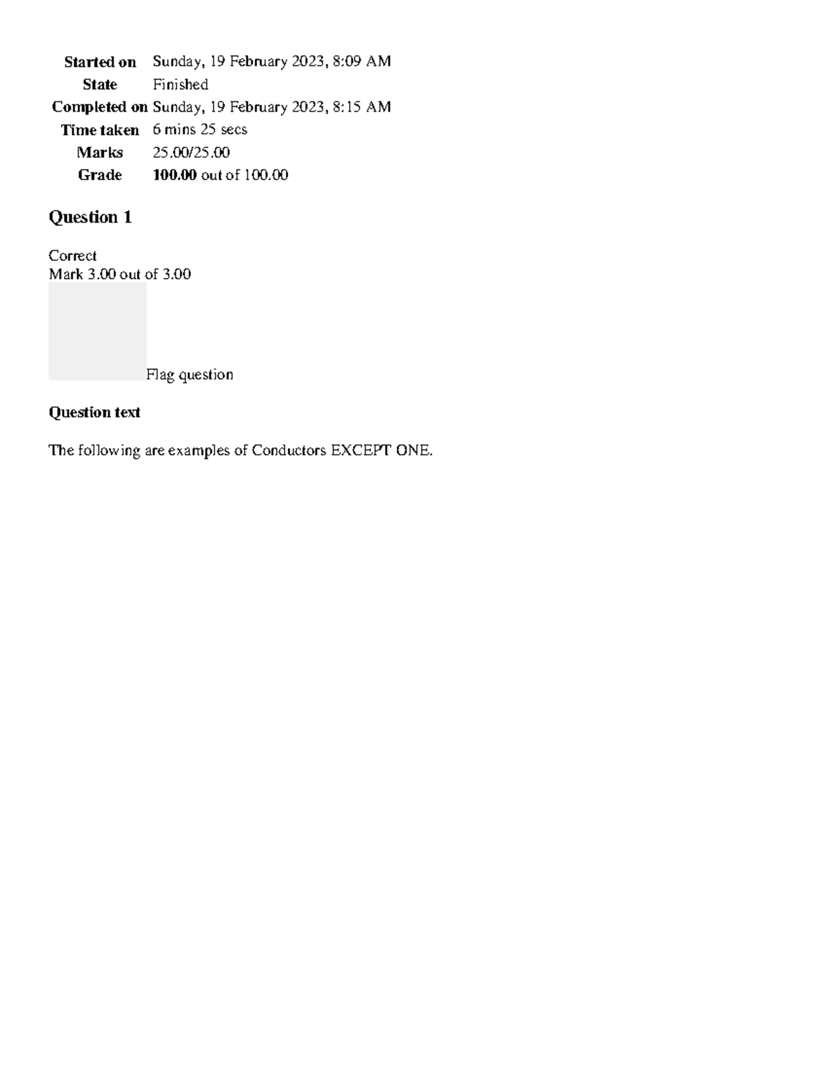 Ugrd Nsci6101 Calculus Based Physics 2 Prelim Lab Started On Sunday 19 February 2023 809 Am