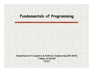 Lab report 5 - Submission - Fundamentals of Programming - NUST - Studocu