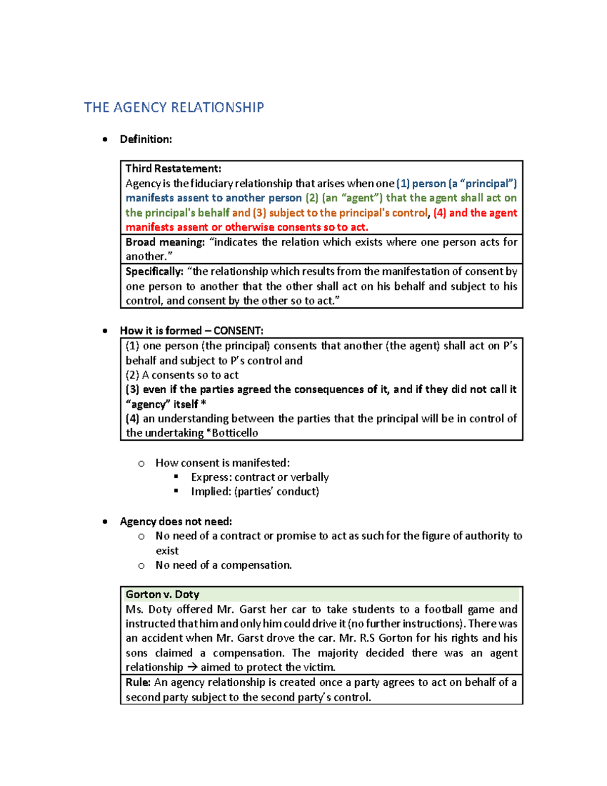 The Agency Relationship - THE AGENCY RELATIONSHIP Definition: Third ...