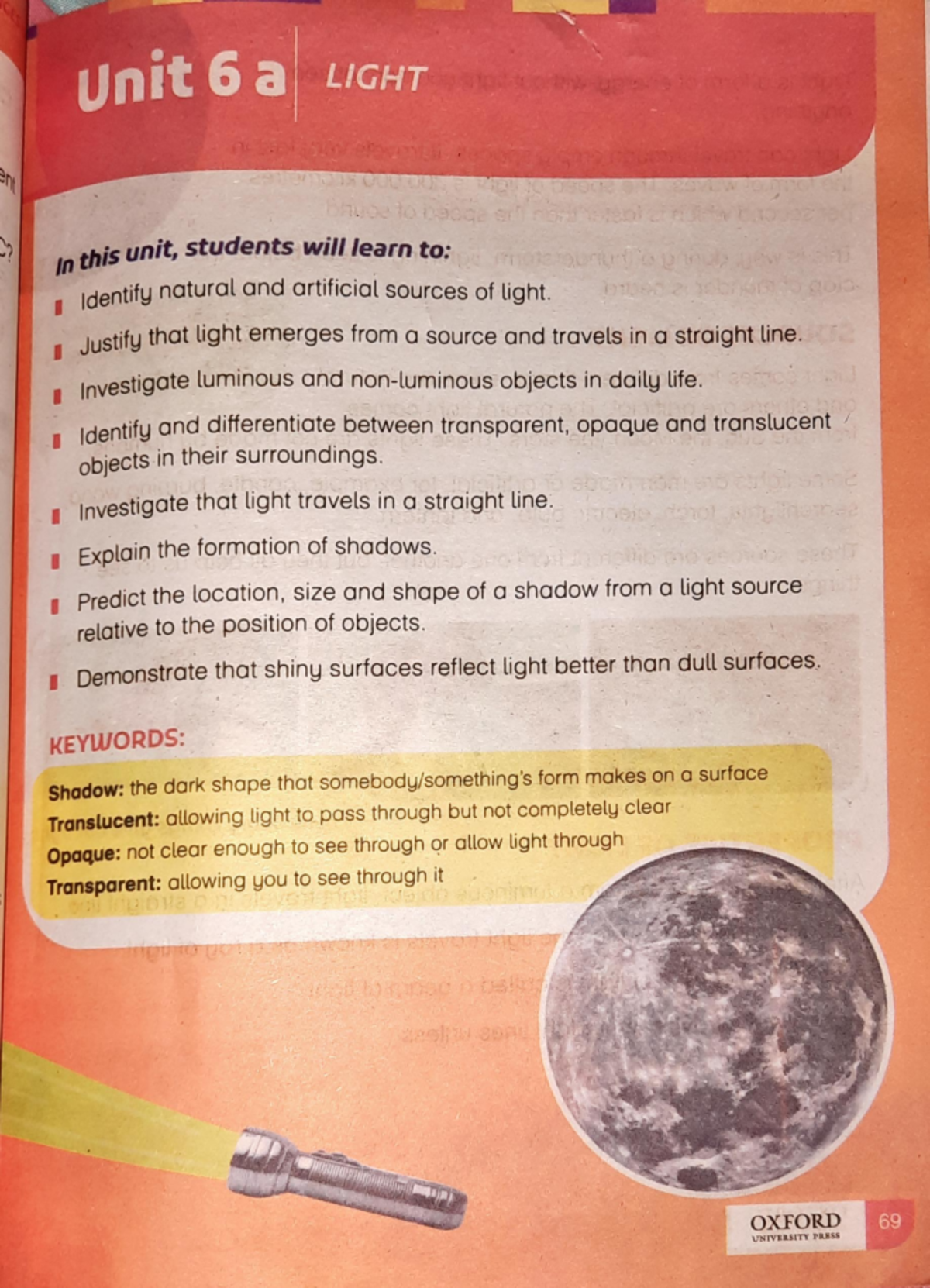 Science unit 6a - NOTES - Unit 6a LIGHT In this unit, students will ...
