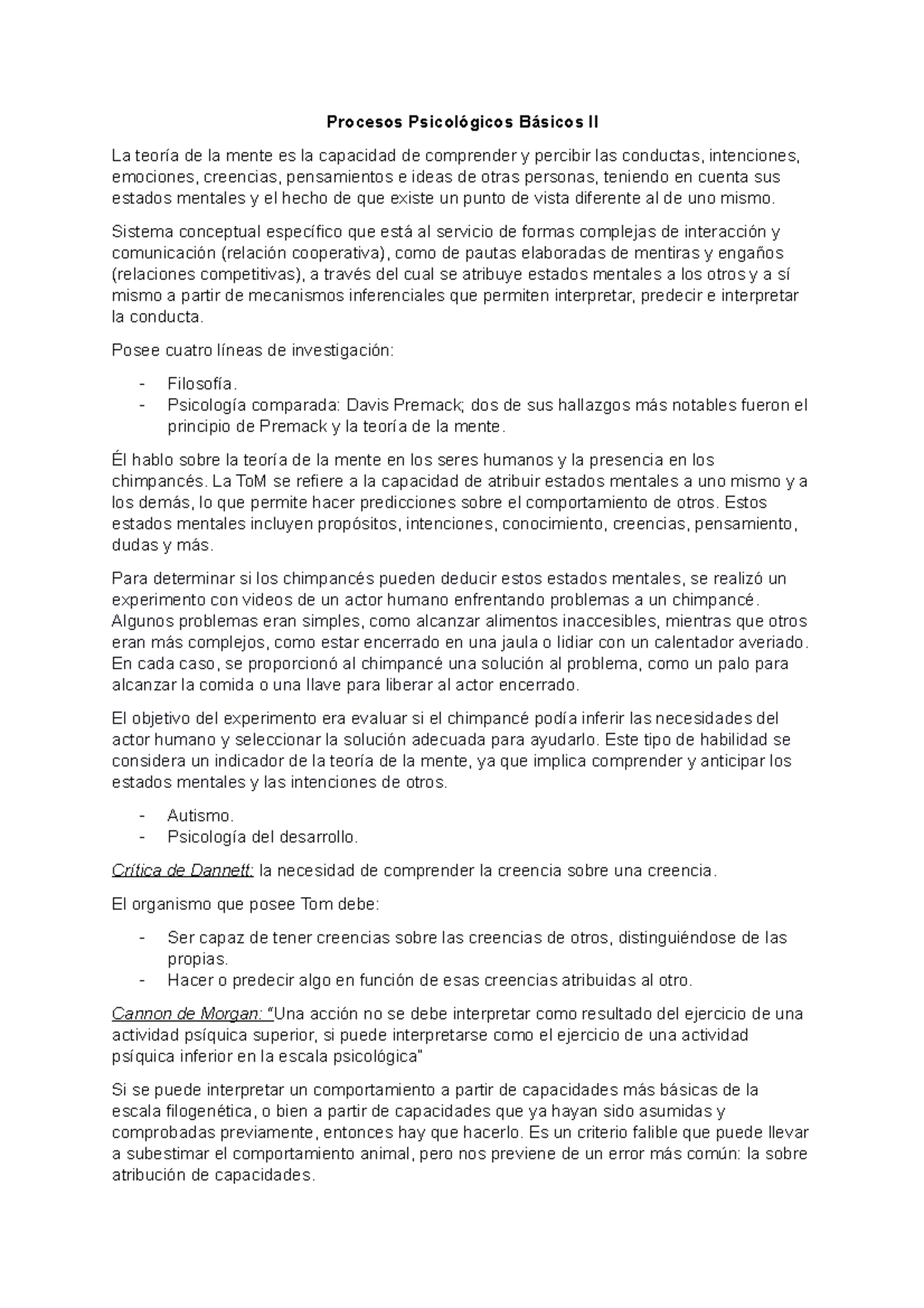 Procesos Psicológicos Básicos II Resumen - Procesos Psicológicos Básicos II La teoría de la ...