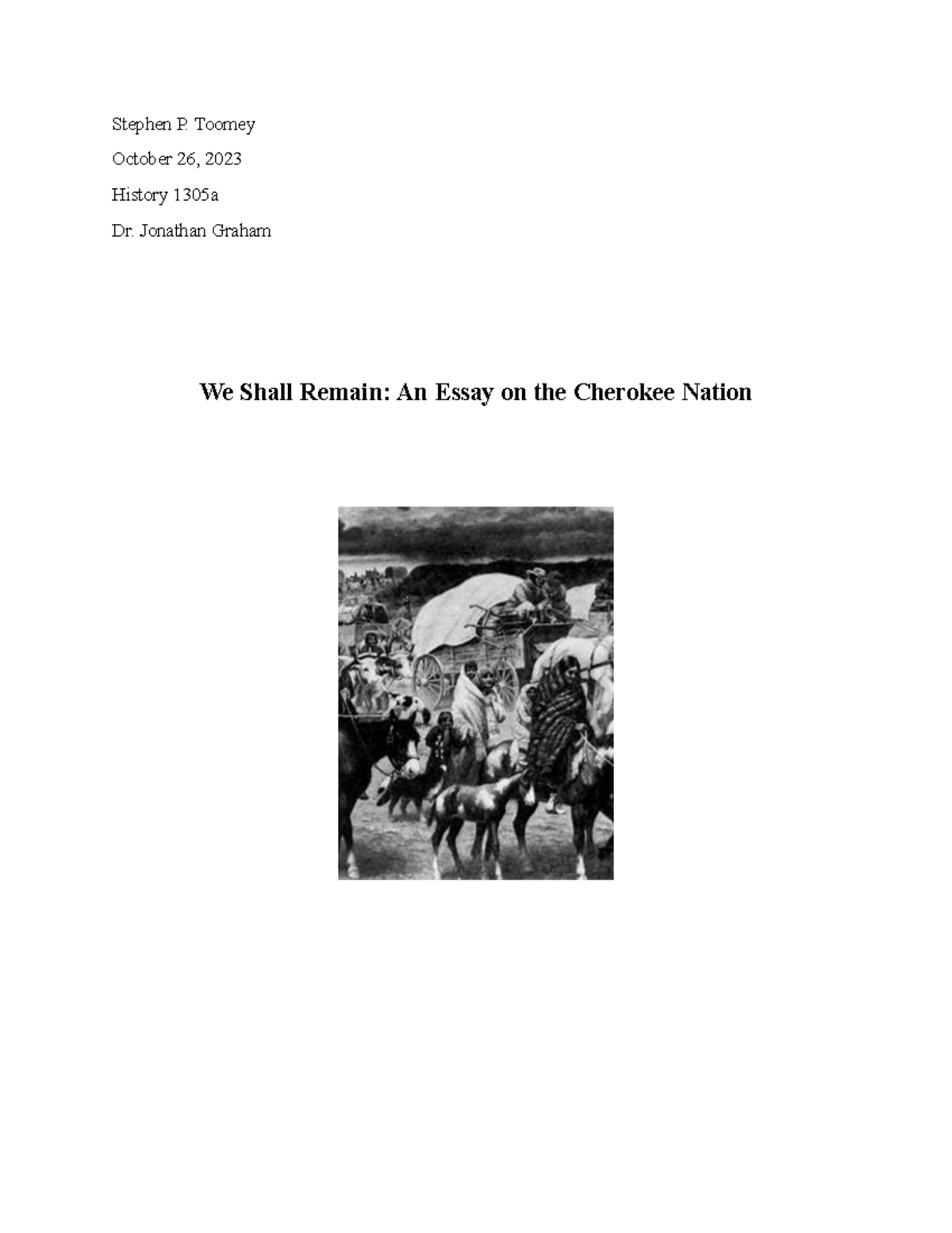 Trail Of Tears - Notes on the Cherokee nation and its unsuccessful ...