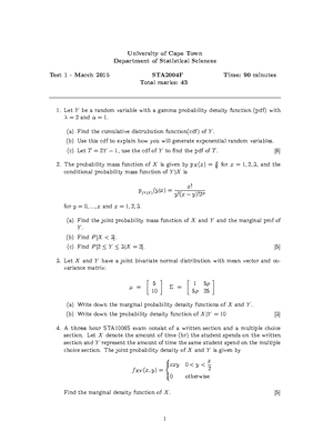 Test1 solutions - STA2004F - Studocu