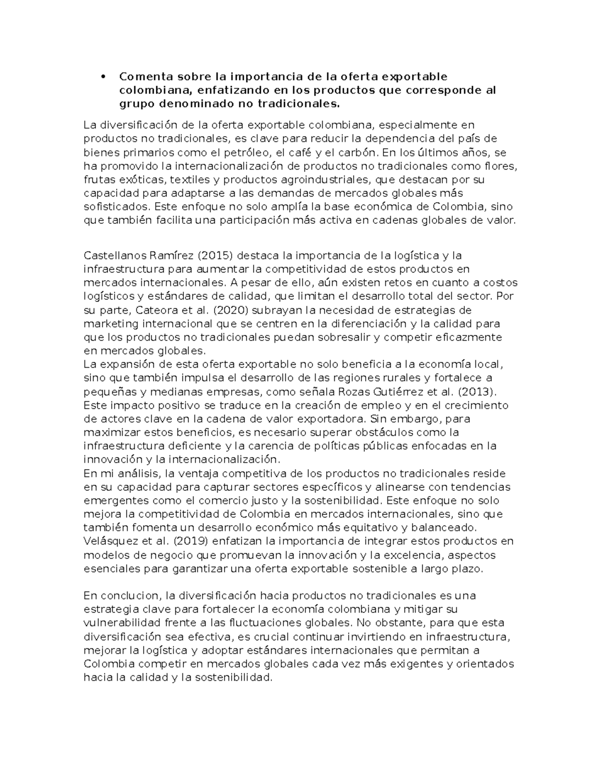 Fase 1 Comercio internacional -respuestas - Comenta sobre la ...