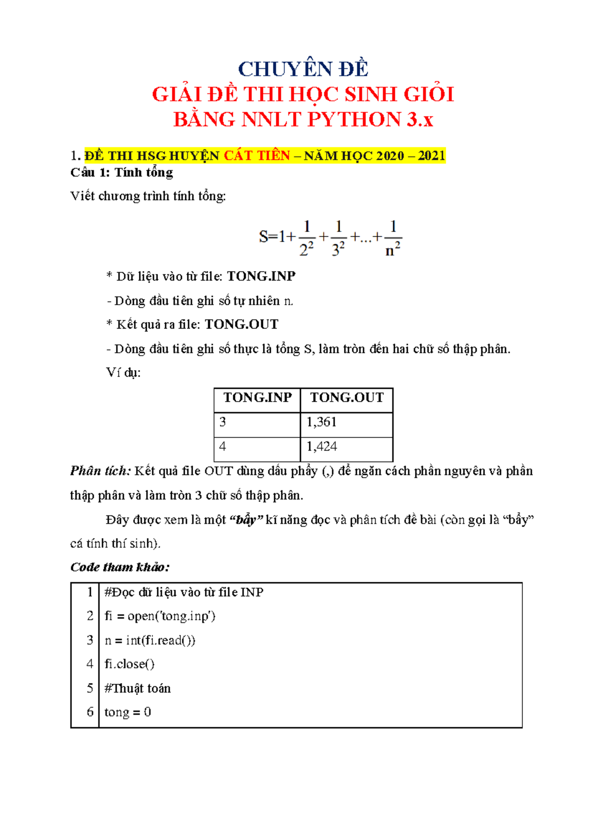 0 - practice - CHUYÊN ĐÀ GIÀI ĐÀ THI HỌC SINH GIỎI BÀNG NNLT PYTHON 3 1 ...