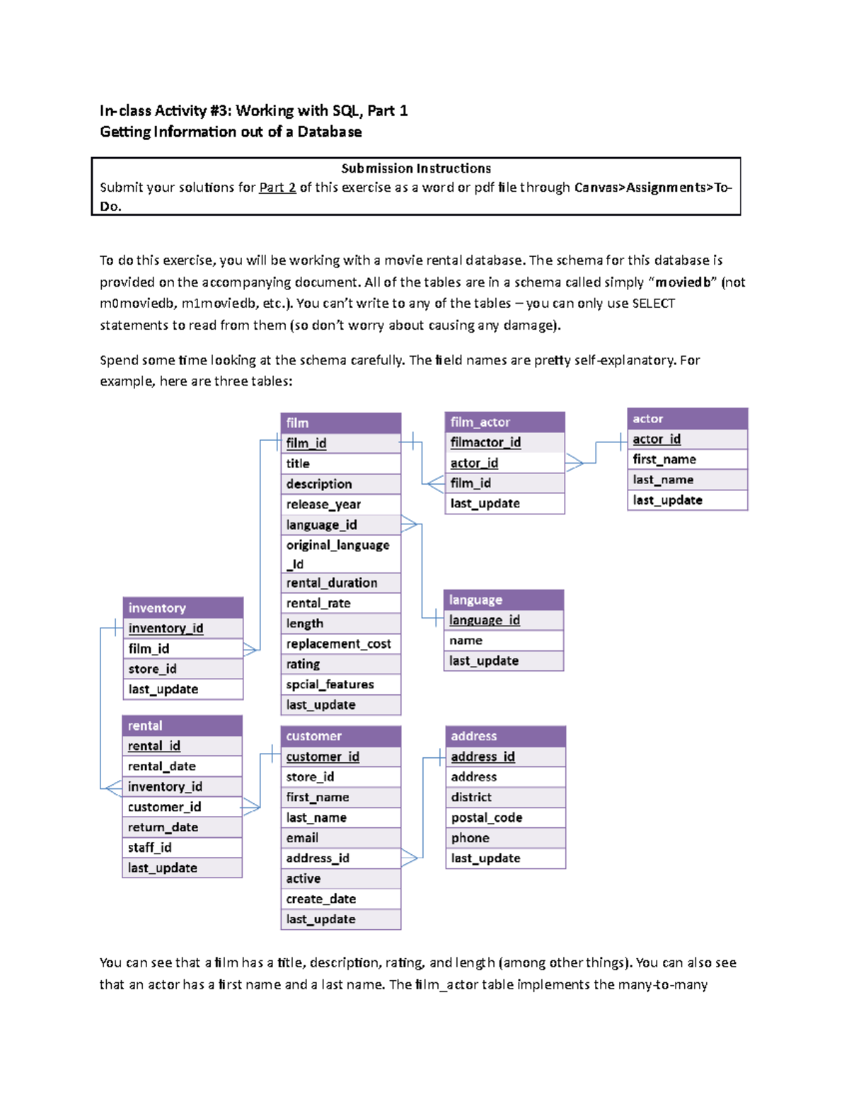 ICA 3 - In class activity 3 - In-class Activity #3: Working with SQL ...