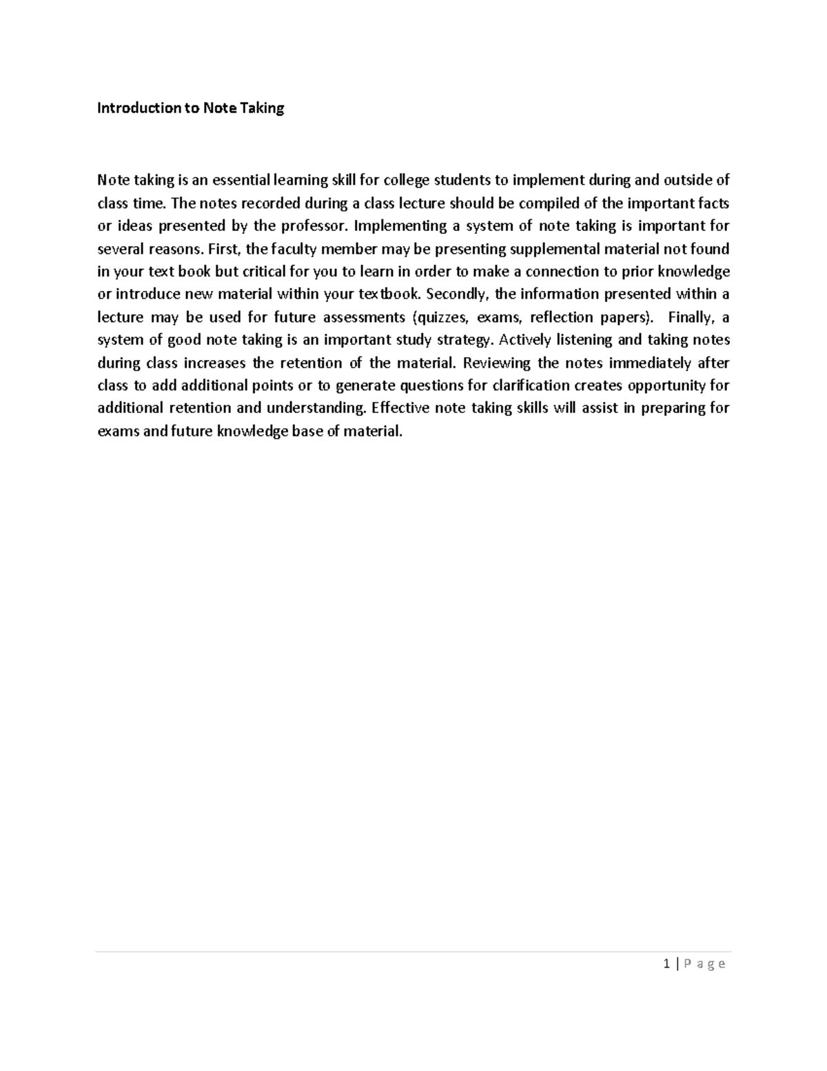 Notetaking Web 82216 - English unit one common course - Introduction to ...