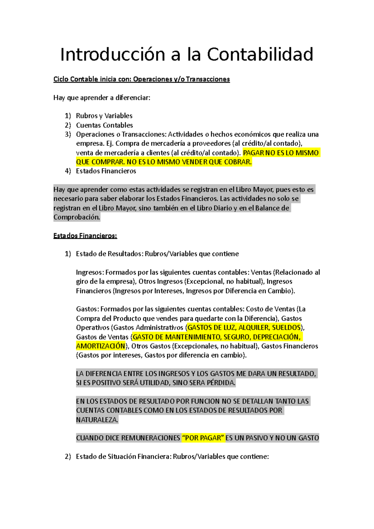 Introducción a la Contabilidad - Introducción a la Contabilidad Ciclo ...