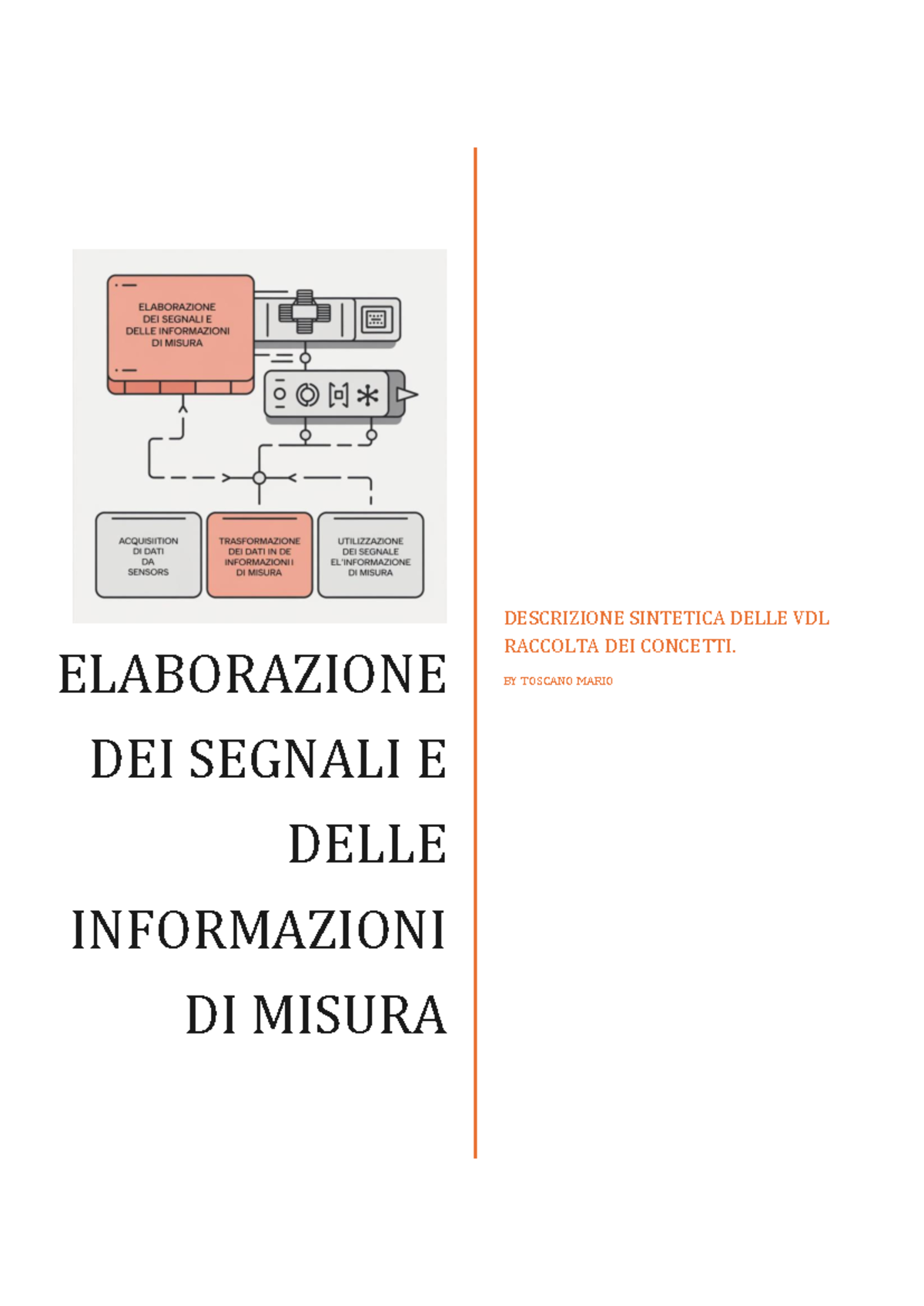 Elab sintesi - ELABORAZIONE DEI SEGNALI E DELLE INFORMAZIONI DI MISURA ...
