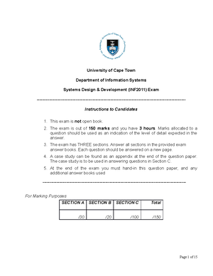 INF2009 F Analysis Class Diagrams Exercise 8 2022 Ndmnja 002 - INF2009F ...