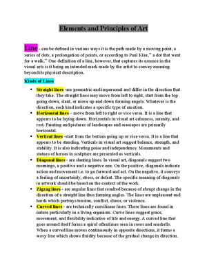 Elements and Principles of Art - Art Appreciation - Studocu