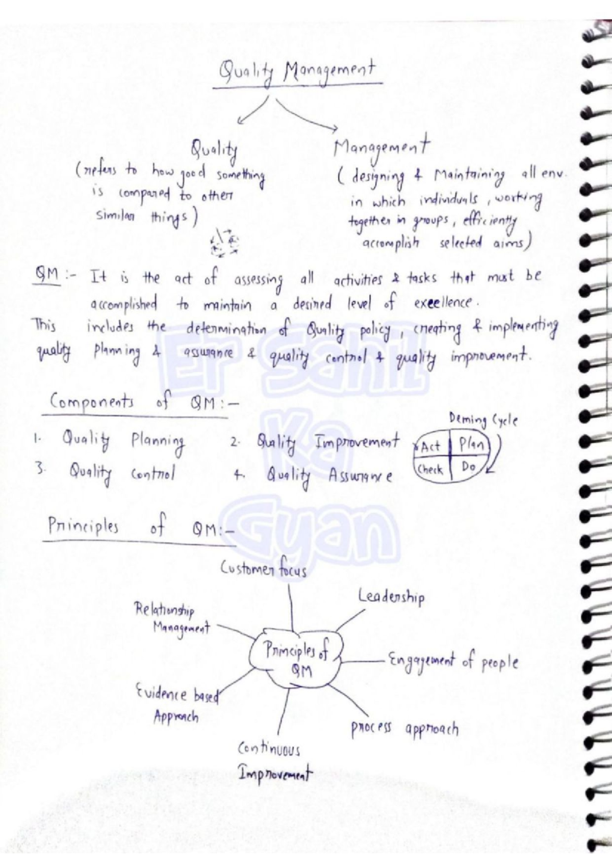 Quality Management sample notes - Mechanical Engineering - Studocu