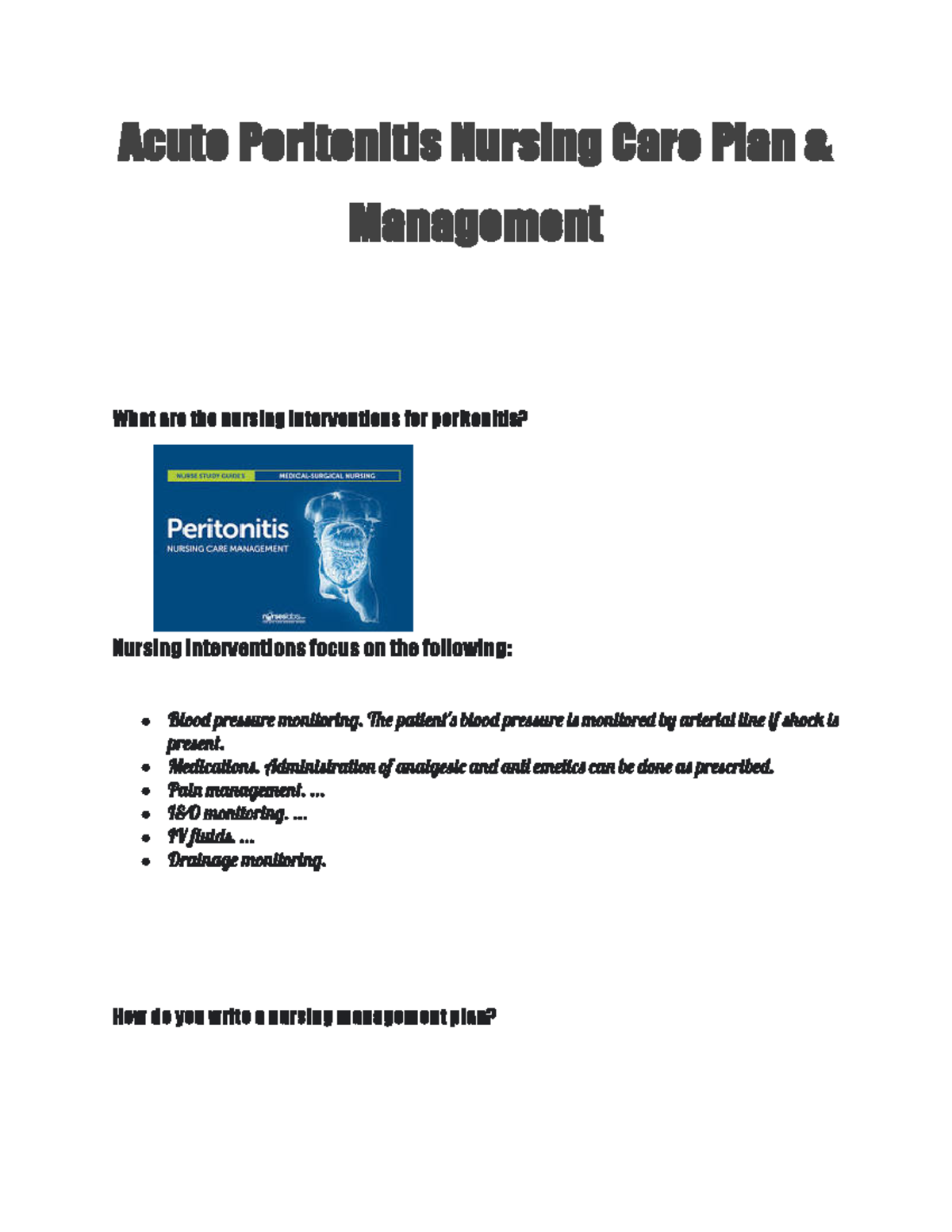 Acute Peritonitis - lecture must review this guys - Acute Peritonitis ...