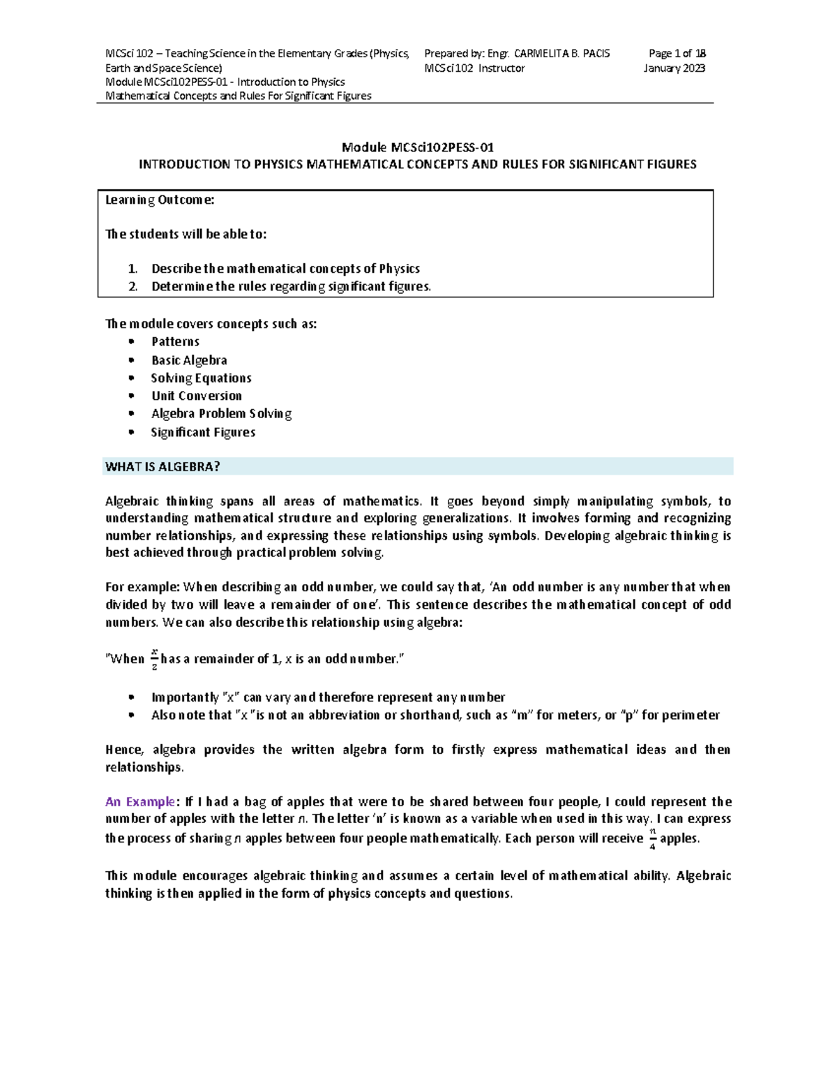 01 Mathematics for Physics - Earth and Space Science) Module ...