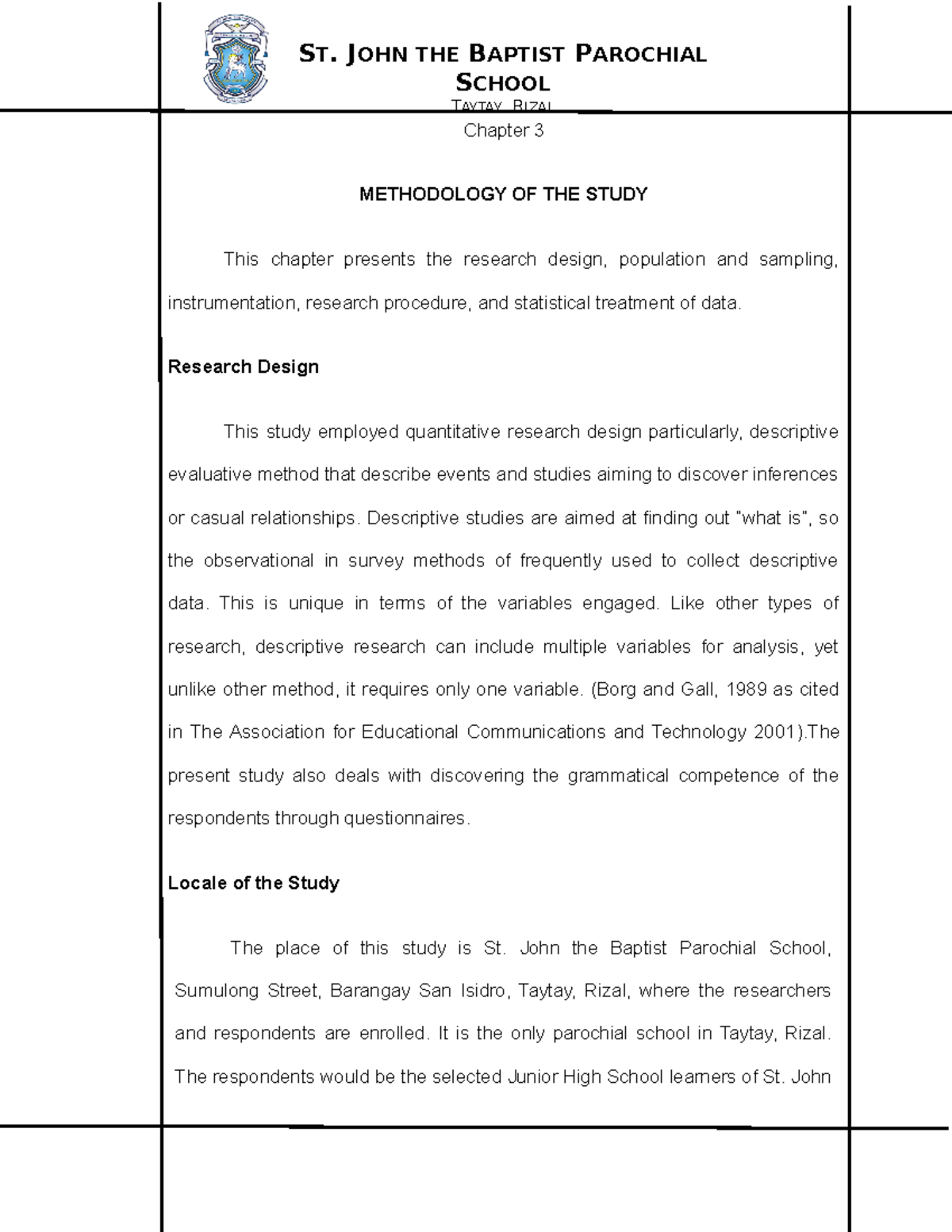 Chapter 3 Sample - 28 Chapter 3 METHODOLOGY OF THE STUDY This chapter ...