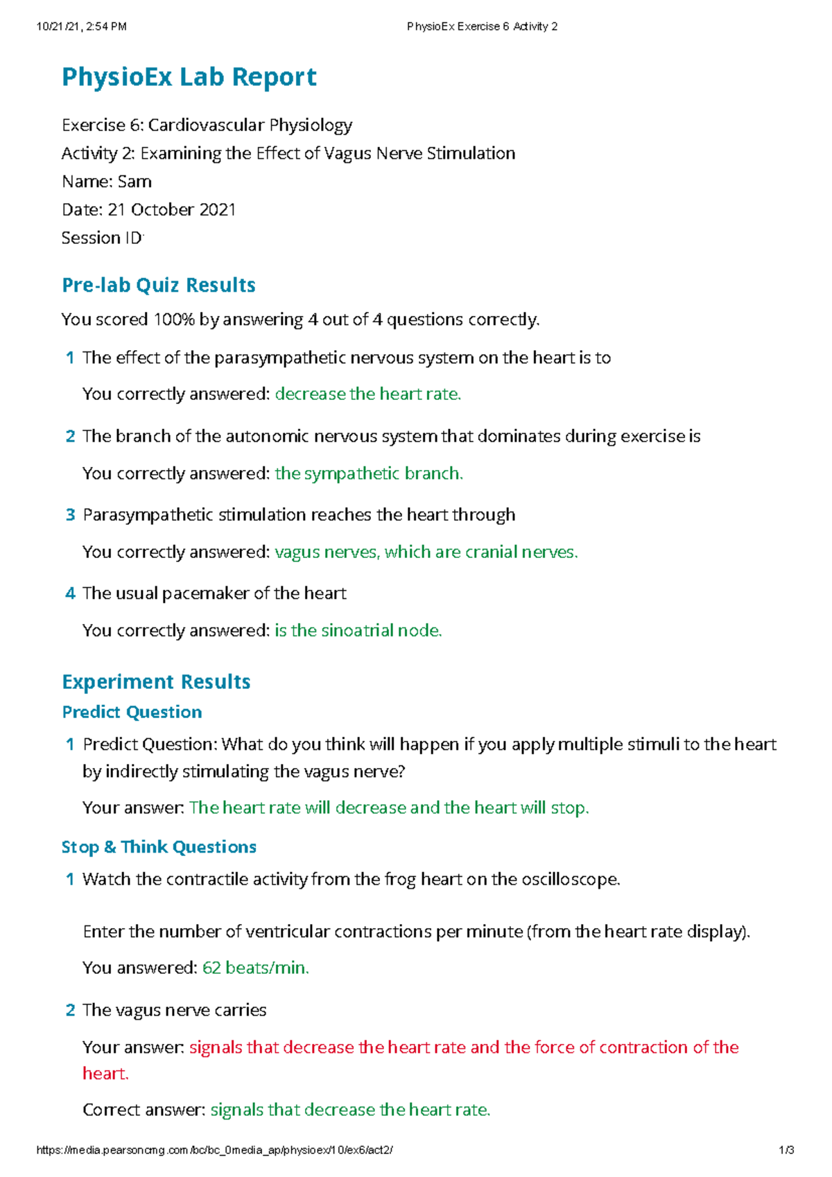 Physio lab report assignment summer - BIO E109 - UCI - Studocu
