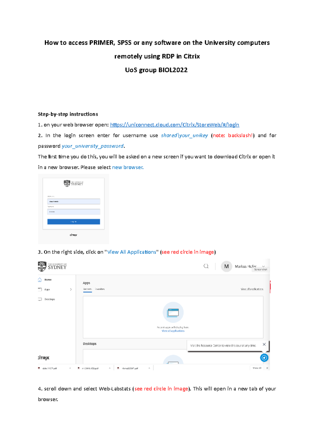 How to access Primer, SPSS or any other software using RDP in Citrix ...