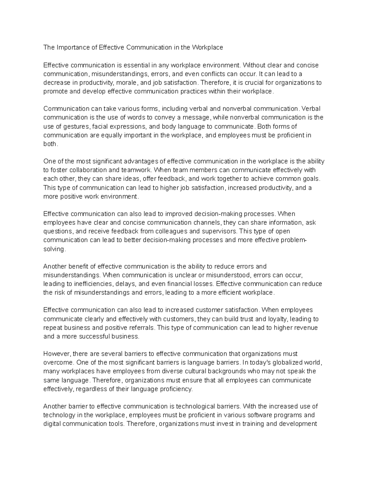 Untitled document - this was a hard assignment - The Importance of ...