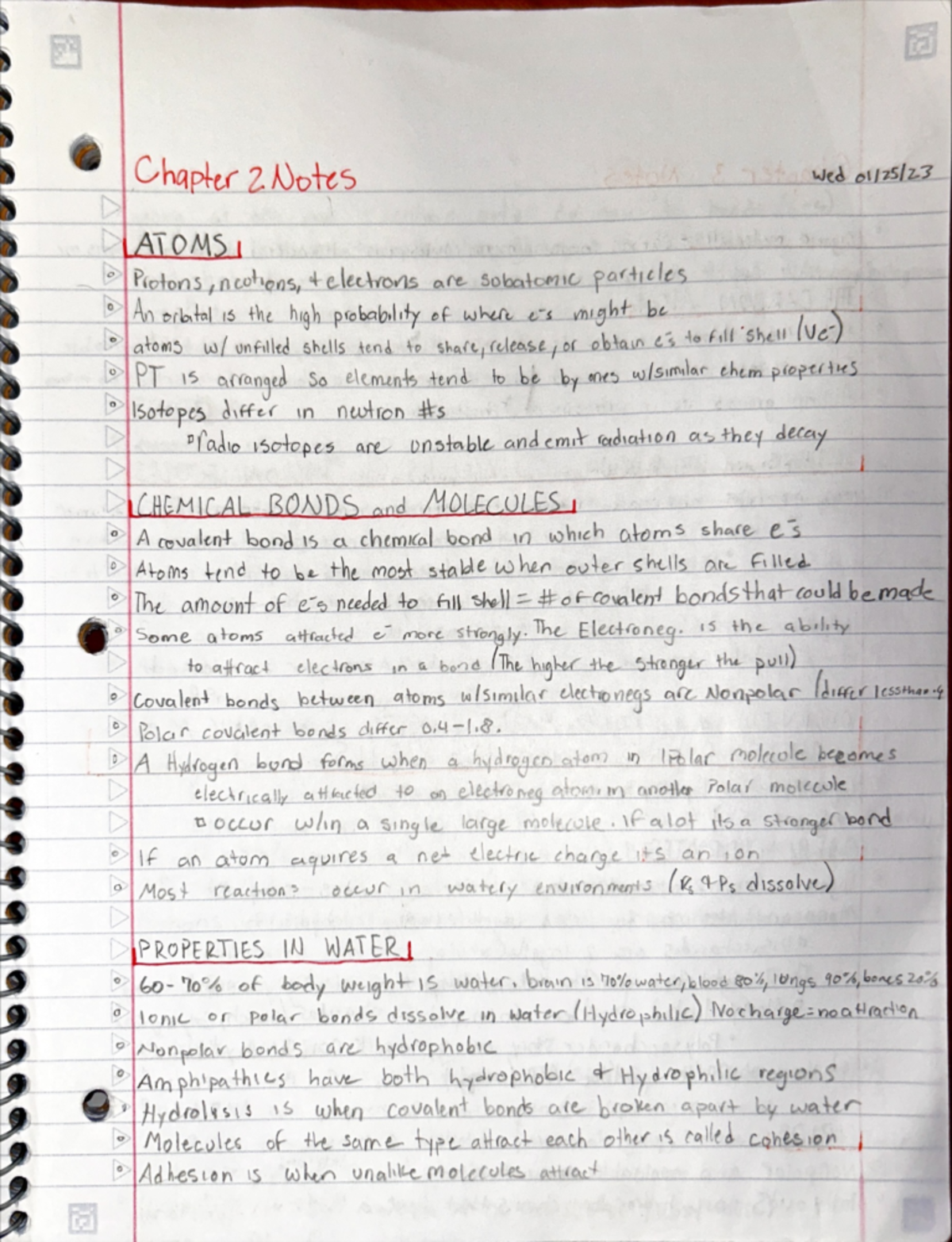 Bio chap 2 notes - BIOL 150 - Studocu