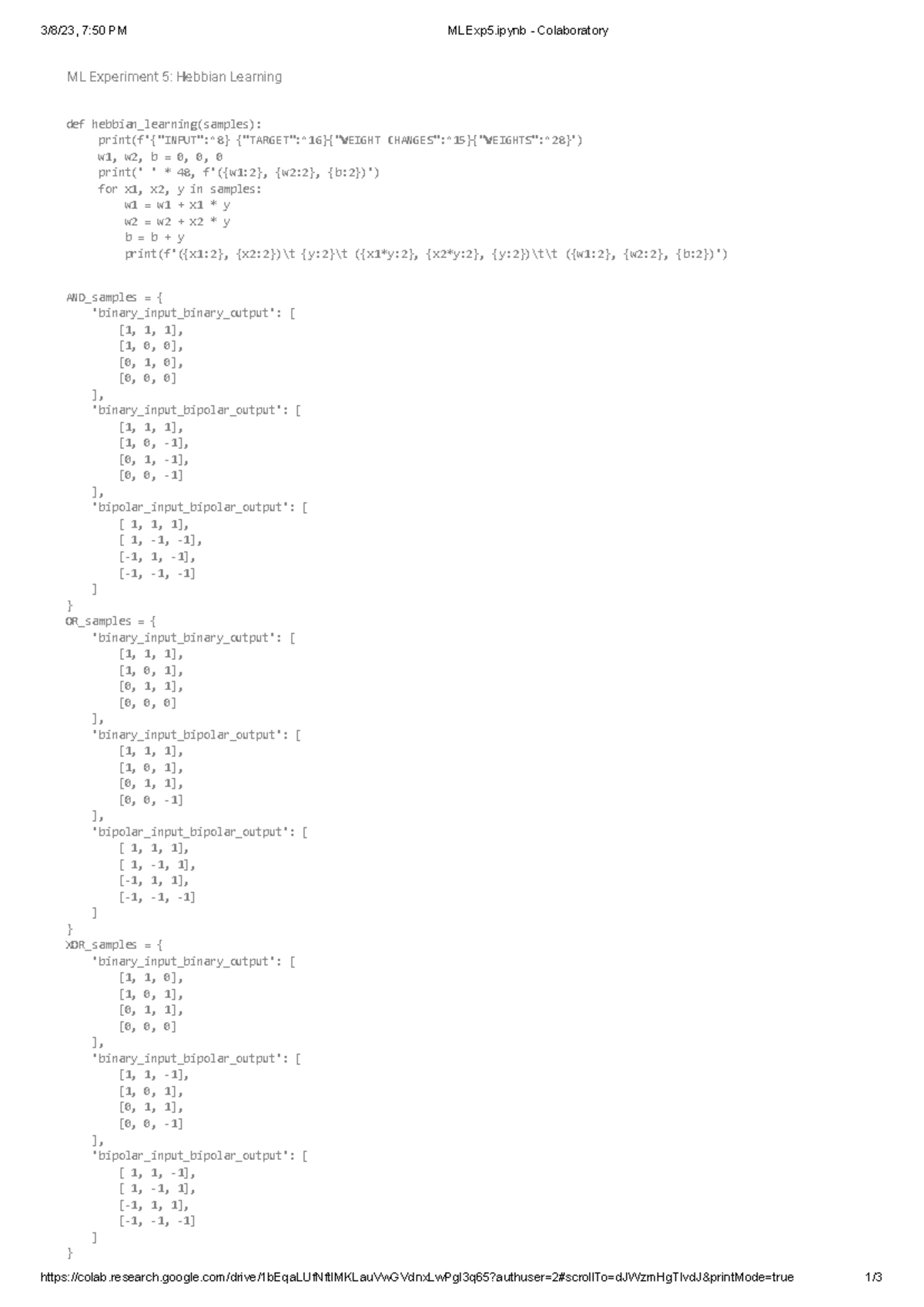 MLExp 5.ipynb - Colaboratory - 3/8/23, 7:50 PM MLExp5 - Colaboratory - Studocu
