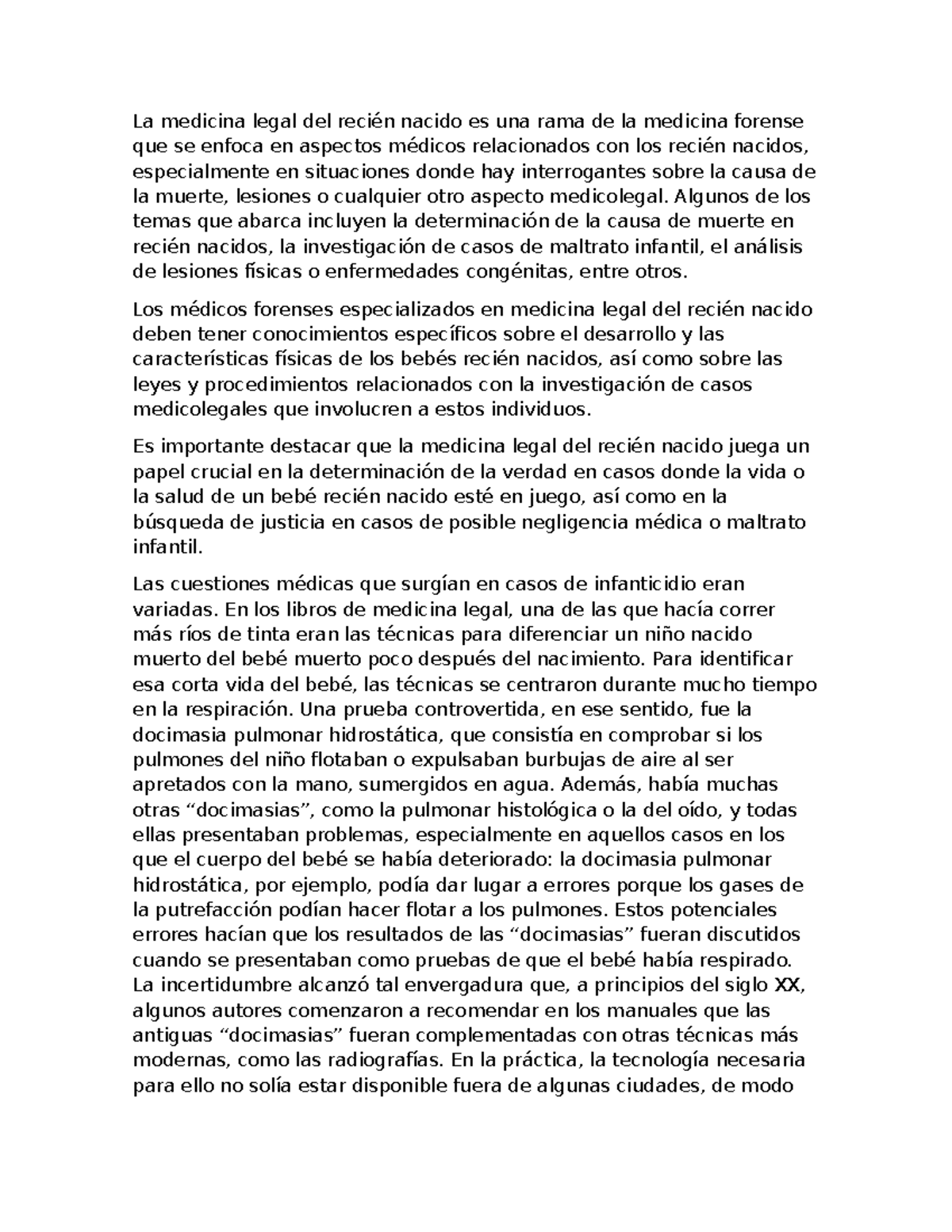 La medicina legal del recién nacido es una rama de la medicina forense ...