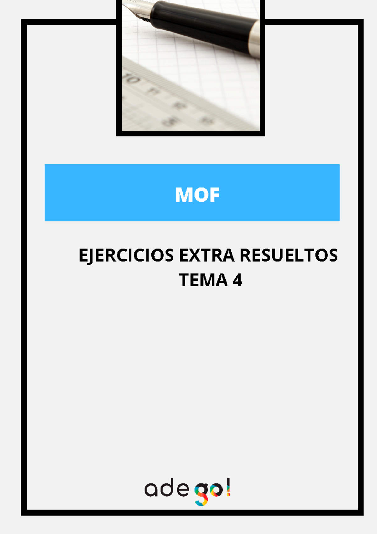Ejercicios Extra TEMA 4 - EJERCICIOS EXTRA RESUELTOS TEMA 4 MOF Ejercicios Extra Tema 4 Curso ...